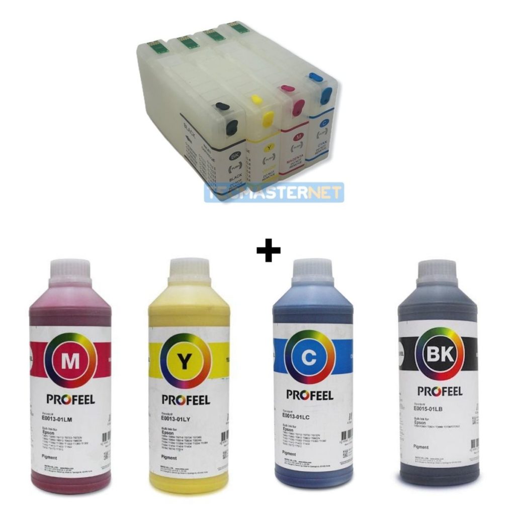 Kit Cartucho Recarregáveis + Tintas Profeel Epson WF 5690 WF-5190 ...