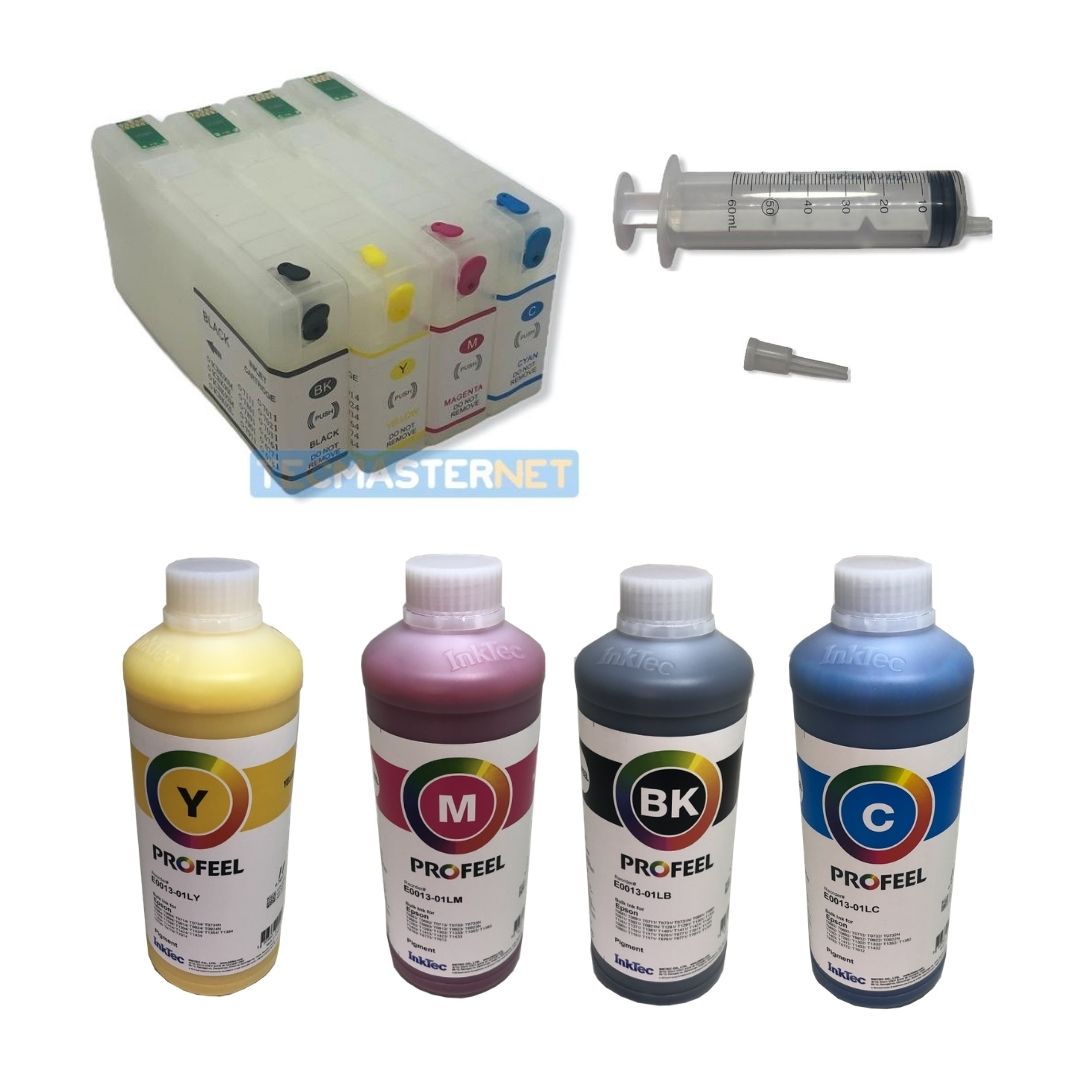 Kit Cartucho Recarregáveis + Tintas Profeel Epson WF 5690 WF-5190 ...